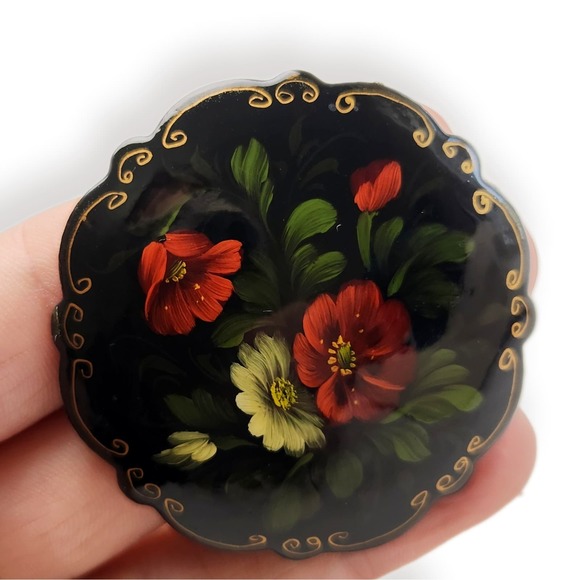 Handmade | Jewelry | Vintage Hand Painted Russian Brooch | Poshmark